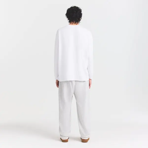 SKIMS Relaxed Long Sleeve T Shirt | | Heavyweight Cotton - Chalk