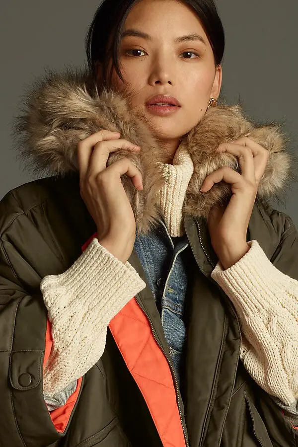 Pilcro Utility Capelet Jacket In Green - 33% Off | Editorialist