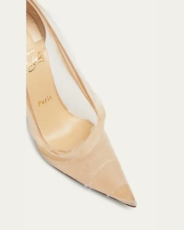 Christian Louboutin Belle Jewels Ankle-Tie Pumps Blush