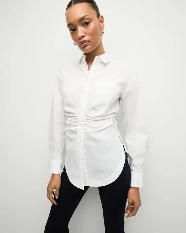 Veronica Beard Bosco Ruched Shirt