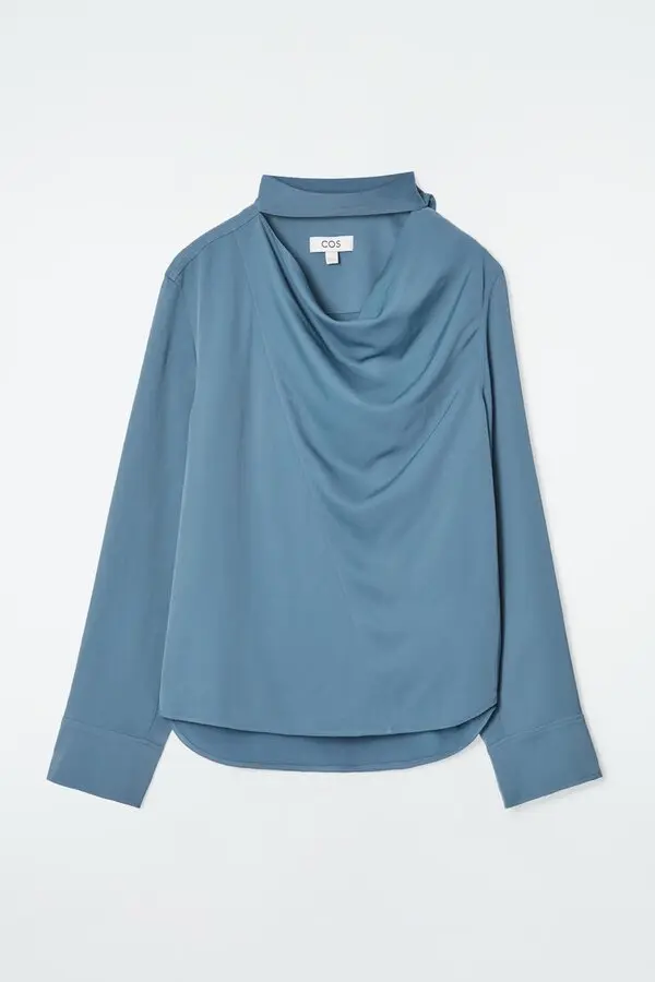 Cos Draped Scarf-detail Blouse