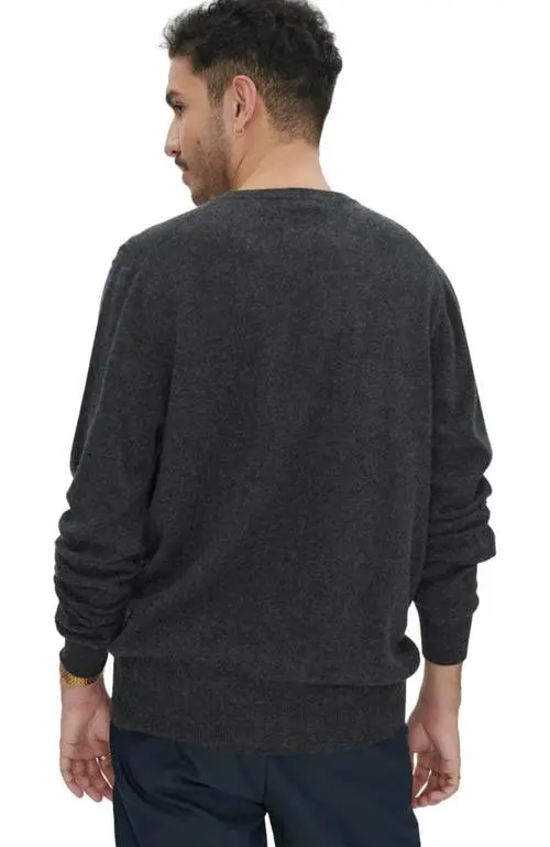 Gobi Cashmere Essential V-neck Cashmere Sweater - Charcoal