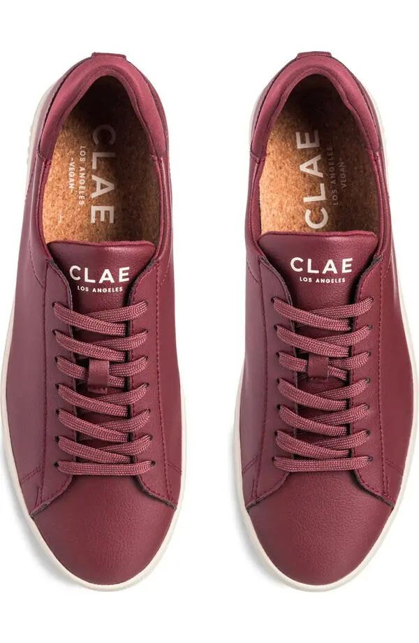 Clae Bradley Faux Leather Sneaker - Bordeaux Grape