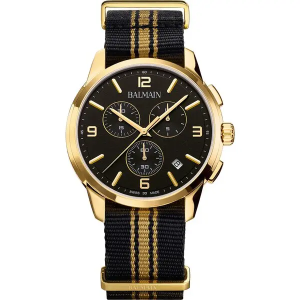 BALMAIN WATCHES Madrigal Chronograph Strap Watch - Black Nato