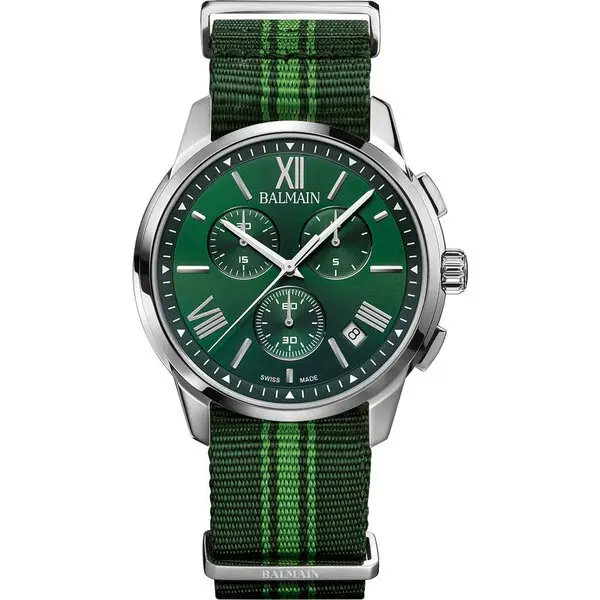 BALMAIN WATCHES Madrigal Chronograph Strap Watch - Green Nato