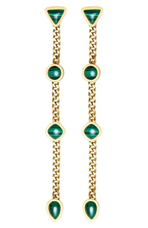 ST. MORAN Malachite Drop Earrings - Green