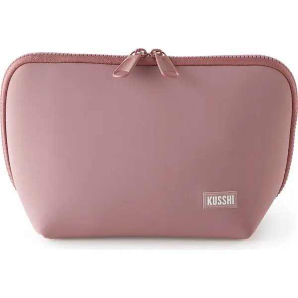 KUSSHI Neoprene Makeup Bag - Mauve/stone
