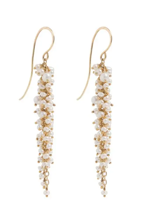 FREYA ROSE Delicate Pearl Drop Earrings - Gold
