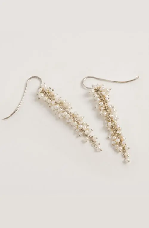 FREYA ROSE Delicate Pearl Drop Earrings - Silver