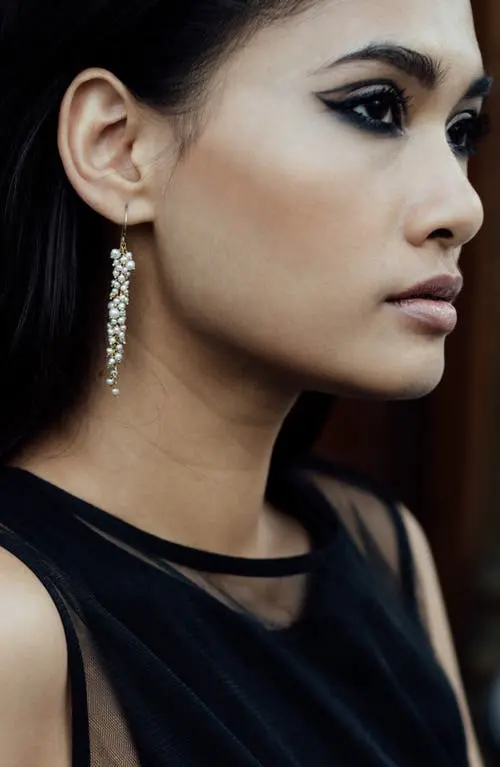 FREYA ROSE Delicate Pearl Drop Earrings - Silver