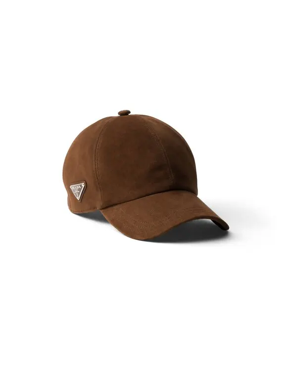 Prada Suede Baseball Cap - Brown