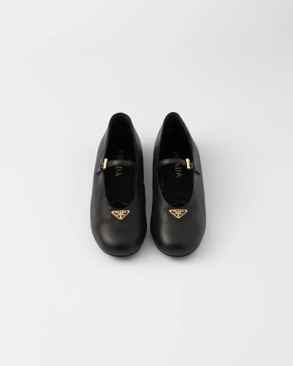 Prada Nappa Leather Ballerinas - Black