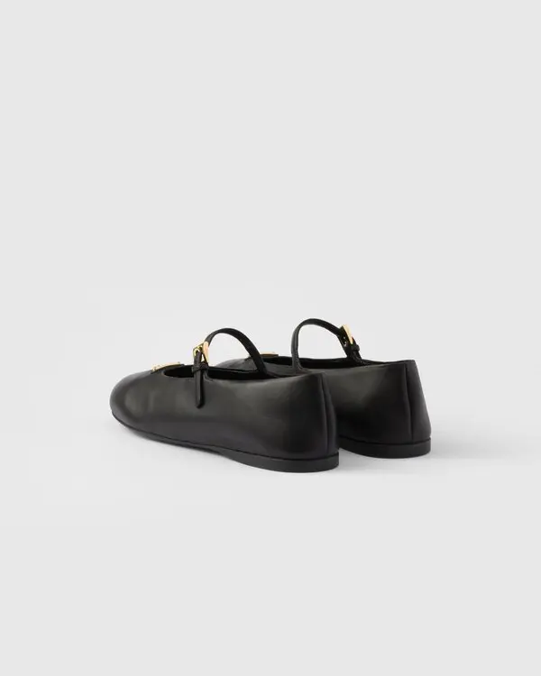 Prada Nappa Leather Ballerinas - Black