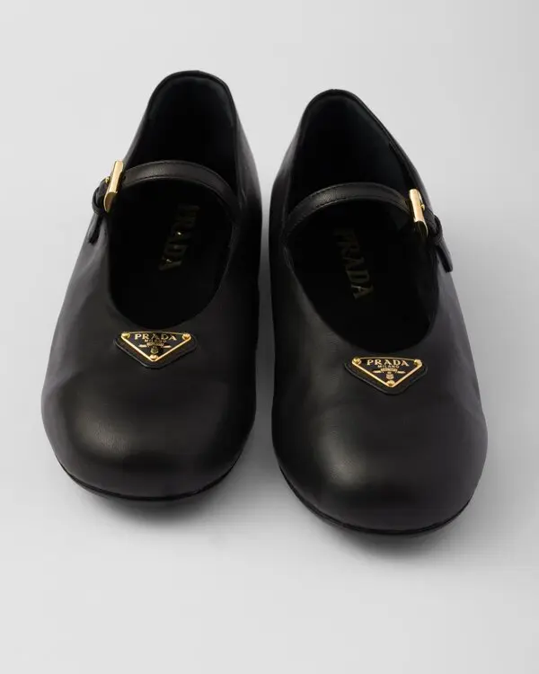 Prada Nappa Leather Ballerinas - Black