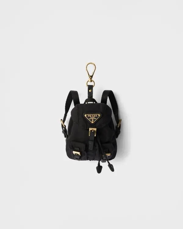 Prada Re-nylon Keychain Charm - Black