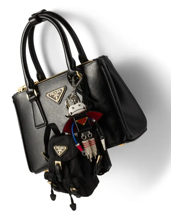 Prada Mini Re-nylon Keychain Charm - Black