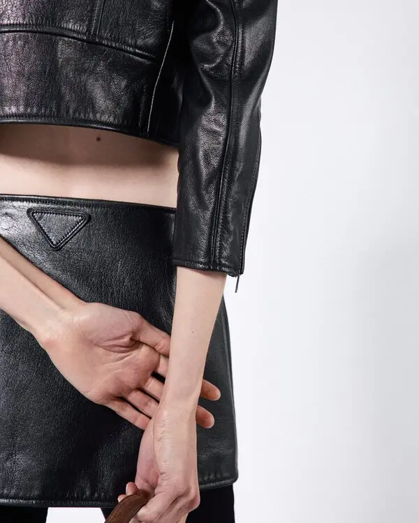 Prada Leather Mini Skirt