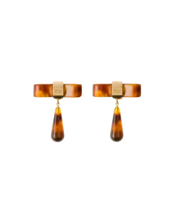 Prada Metal Drop Earrings