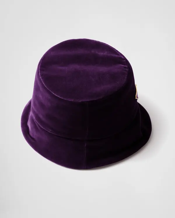 Prada Velvet Bucket Hat - Plum | Editorialist