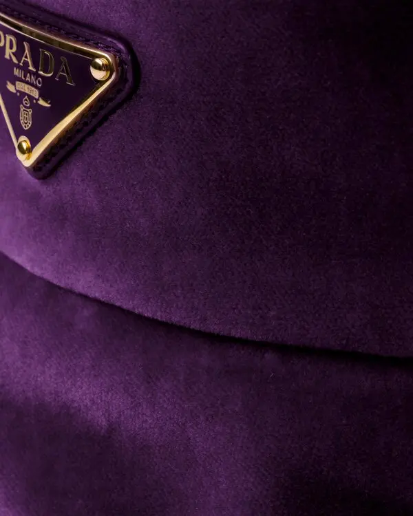 Prada Velvet Bucket Hat - Plum | Editorialist