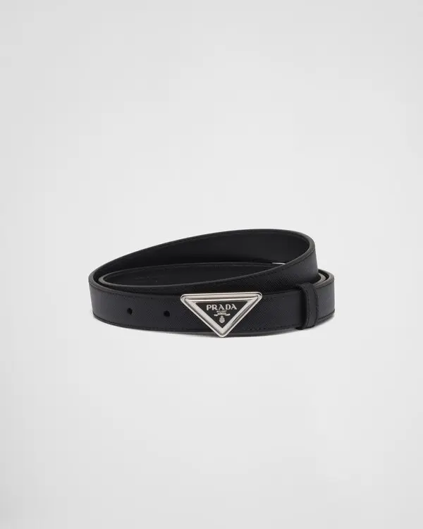 Prada Saffiano Leather Belt - Black