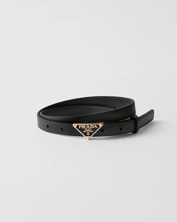Prada Saffiano Leather Belt - Black