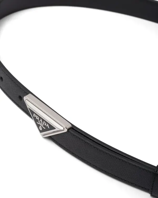 Prada Saffiano Leather Belt - Black