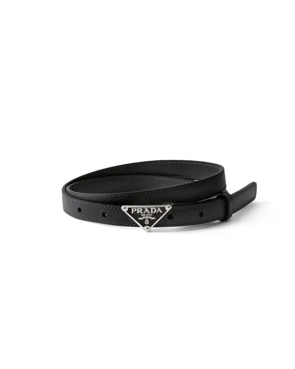 Prada Saffiano Leather Belt - Black