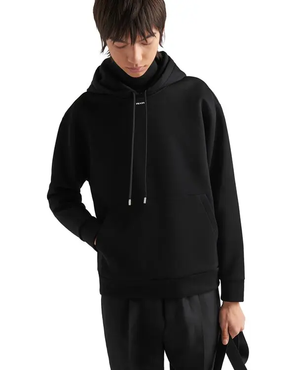 Prada Technical Cotton Hoodie - Black