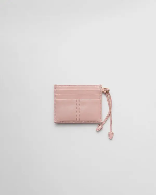 Prada Leather Card Holder - Pink
