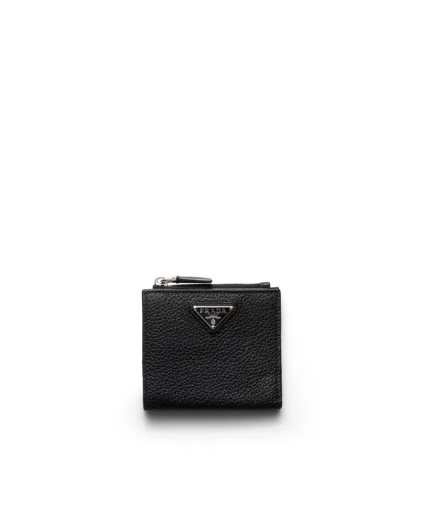 Prada Small Leather Wallet - Black