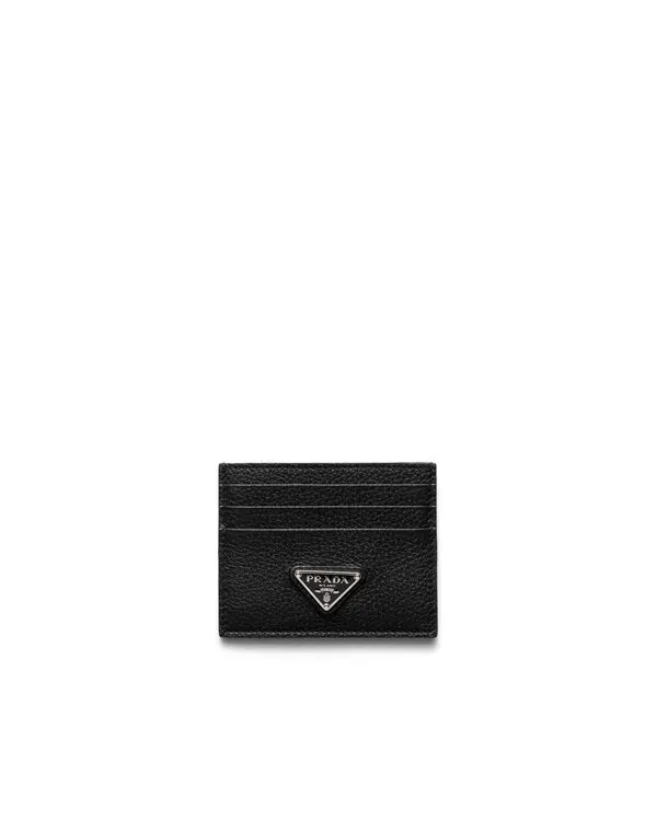 Prada Leather Card Holder - Black