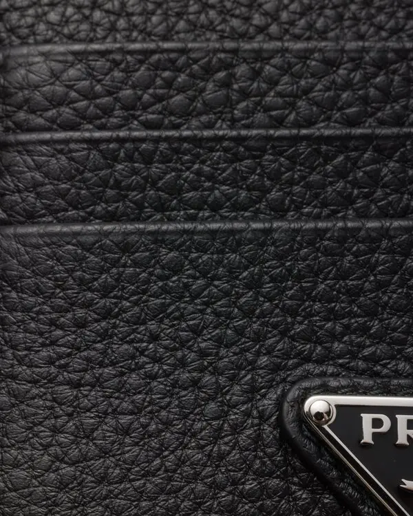 Prada Leather Card Holder - Black