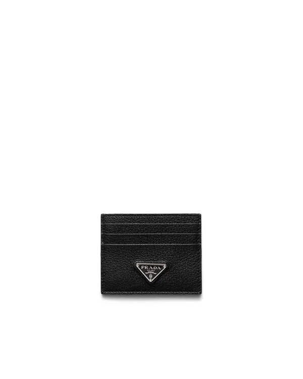 Prada Leather Card Holder - Black