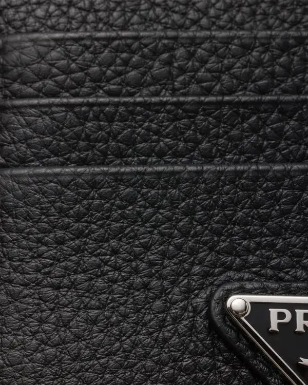 Prada Leather Card Holder - Black