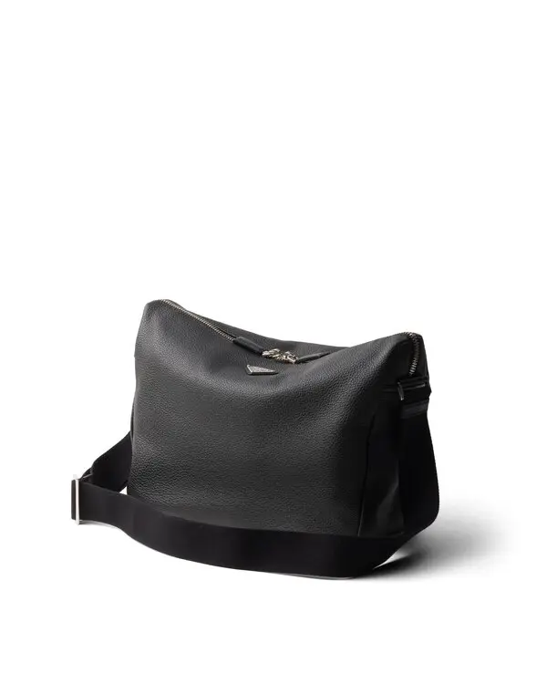 Prada Medium Leather Shoulder Bag - Black
