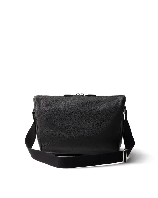 Prada Medium Leather Shoulder Bag - Black