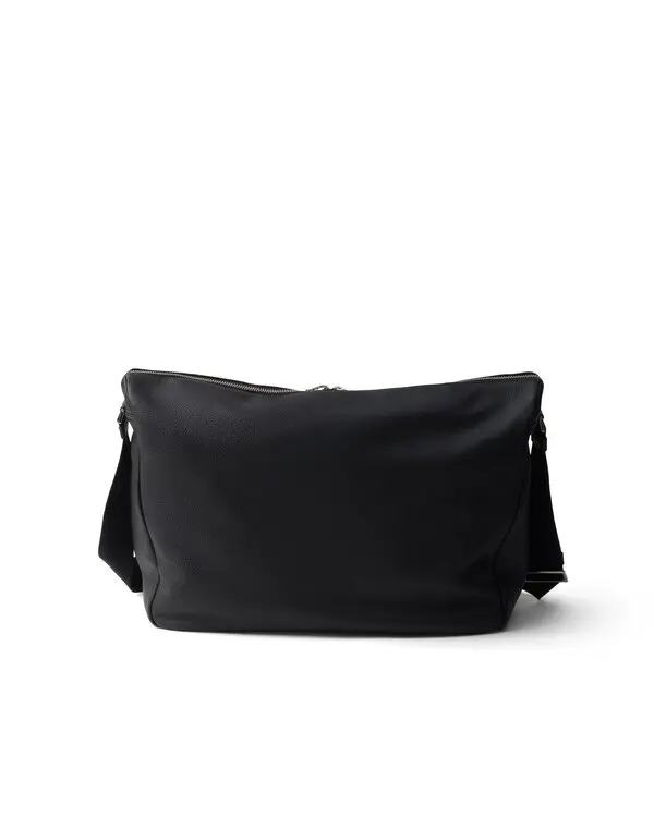 Prada Large Leather Shoulder Bag - Black