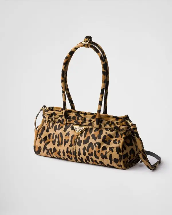 Prada Bonnie Printed Leather Handbag - Honey