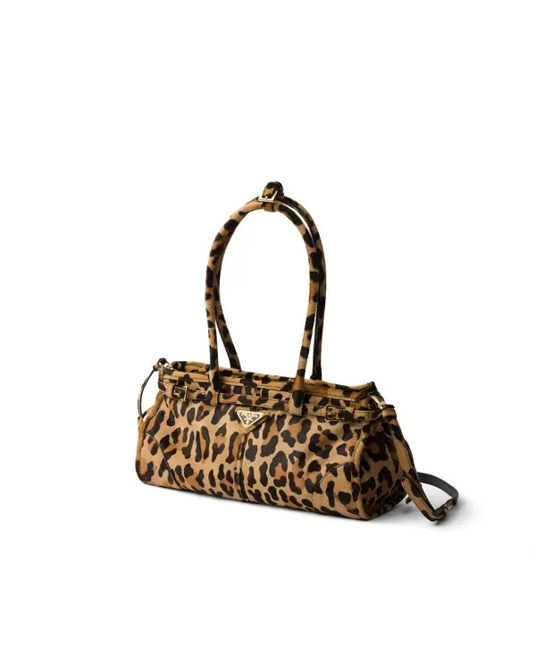 Prada Bonnie Printed Leather Handbag - Neutral