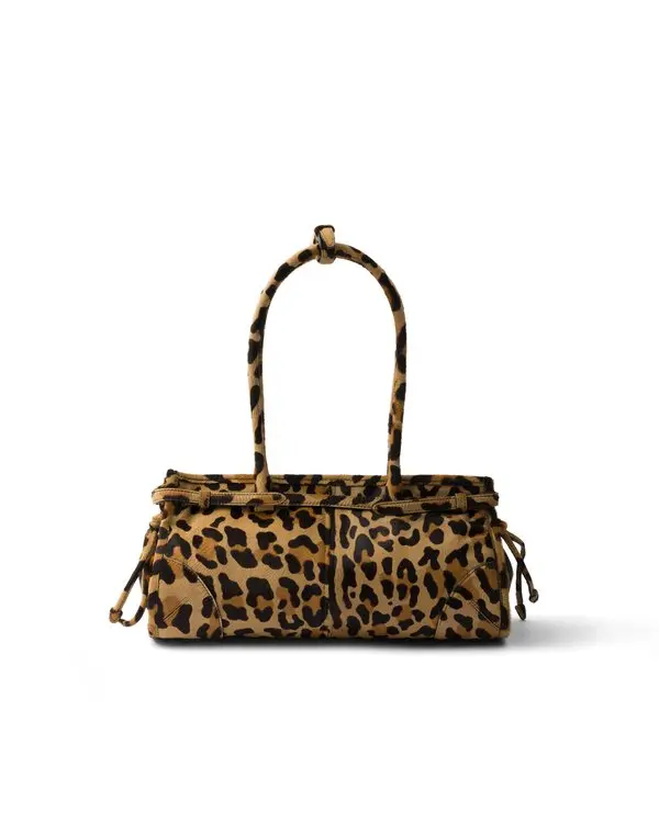 Prada Bonnie Printed Leather Handbag - Neutral