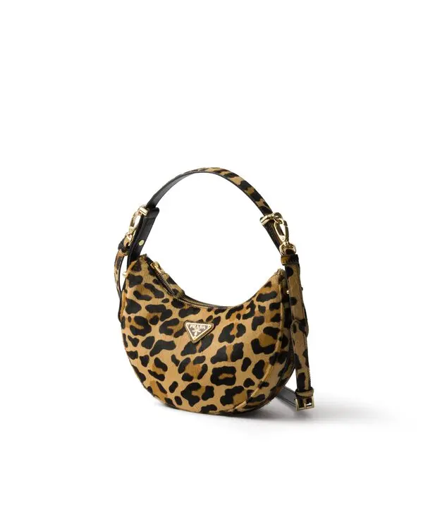 Prada Printed Leather Shoulder Bag - Neutral