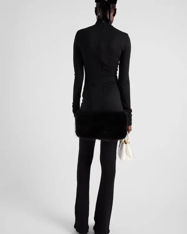 prada stretch jersey dress Prada Fairy Collection Runway Checked Stretch-Jersey Midi Dress, SS2008