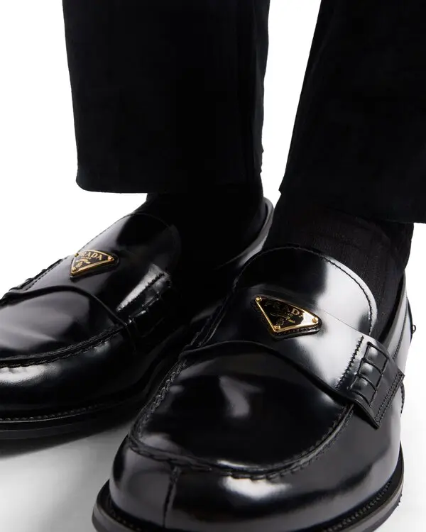 Prada Brushed Leather Loafers