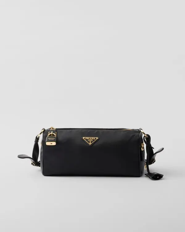Prada Re-Nylon And Leather Shoulder Bag - Black | Editorialist