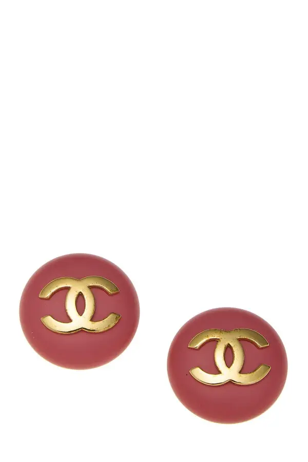 Chanel Tone 'cc' Clip-on Earrings - Pink