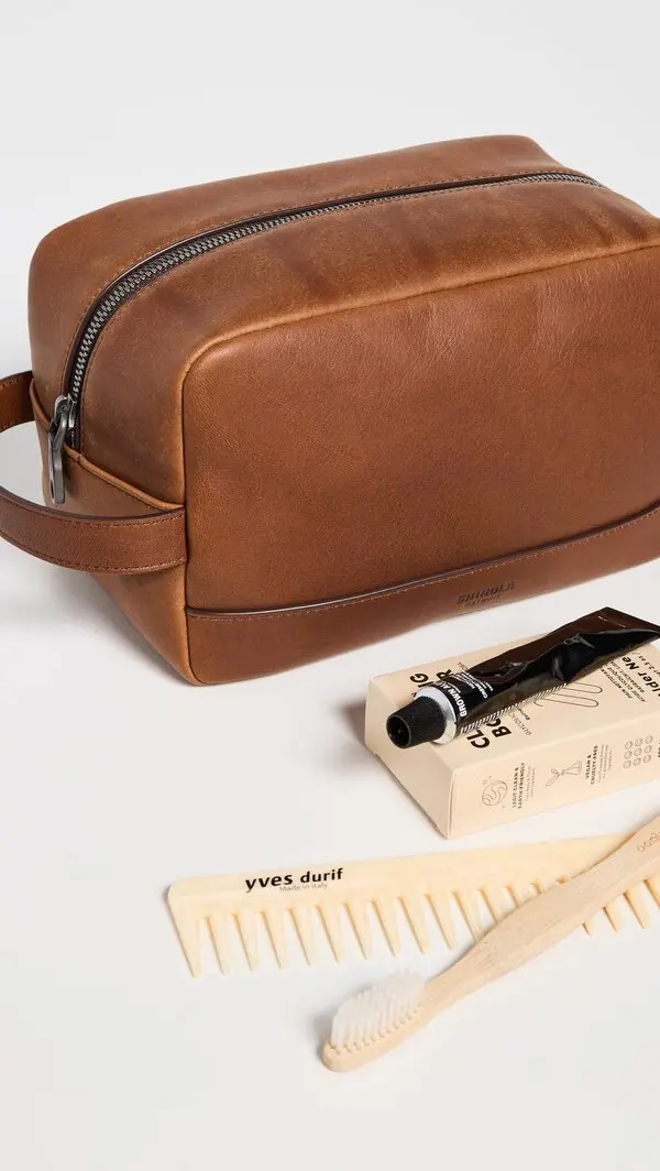 Shinola Leather Travel Kit - Medbrown