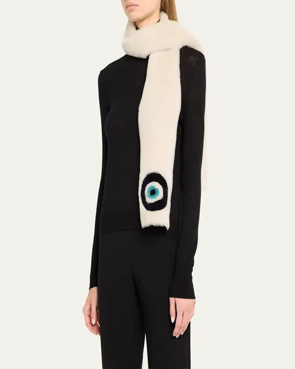 Pologeorgis Evil Eye Merino Shearling Scarf