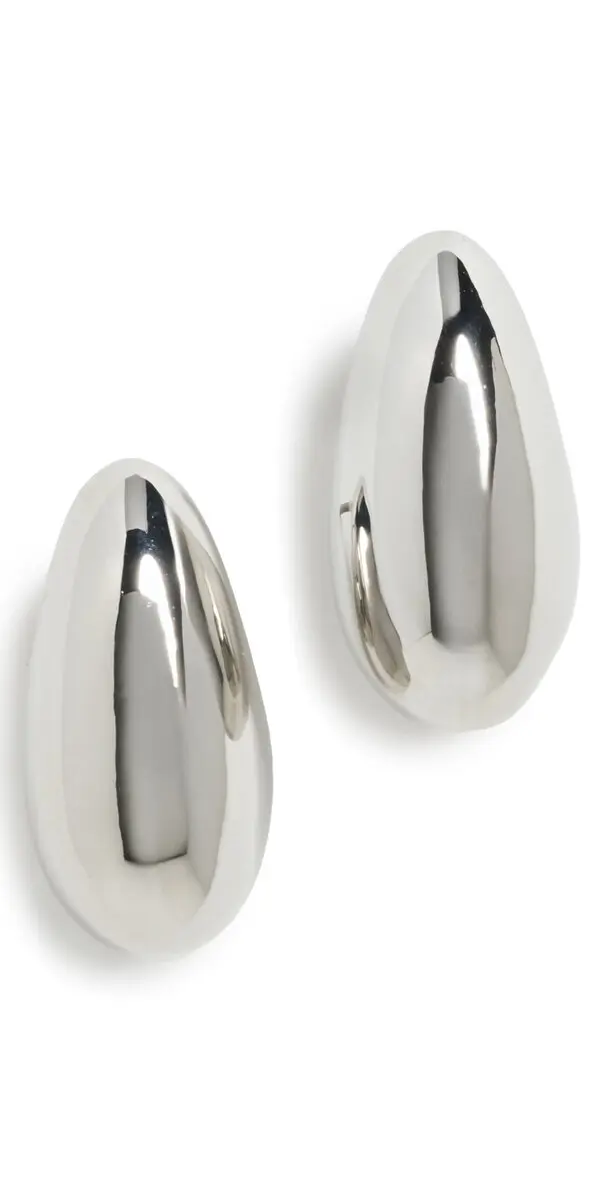 KENNETH JAY LANE Silver Tapered Hoop Earrings - Polished Silver
