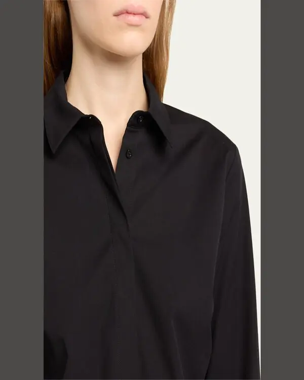 Wolford Cotton Poplin Blouse Bodysuit - Black